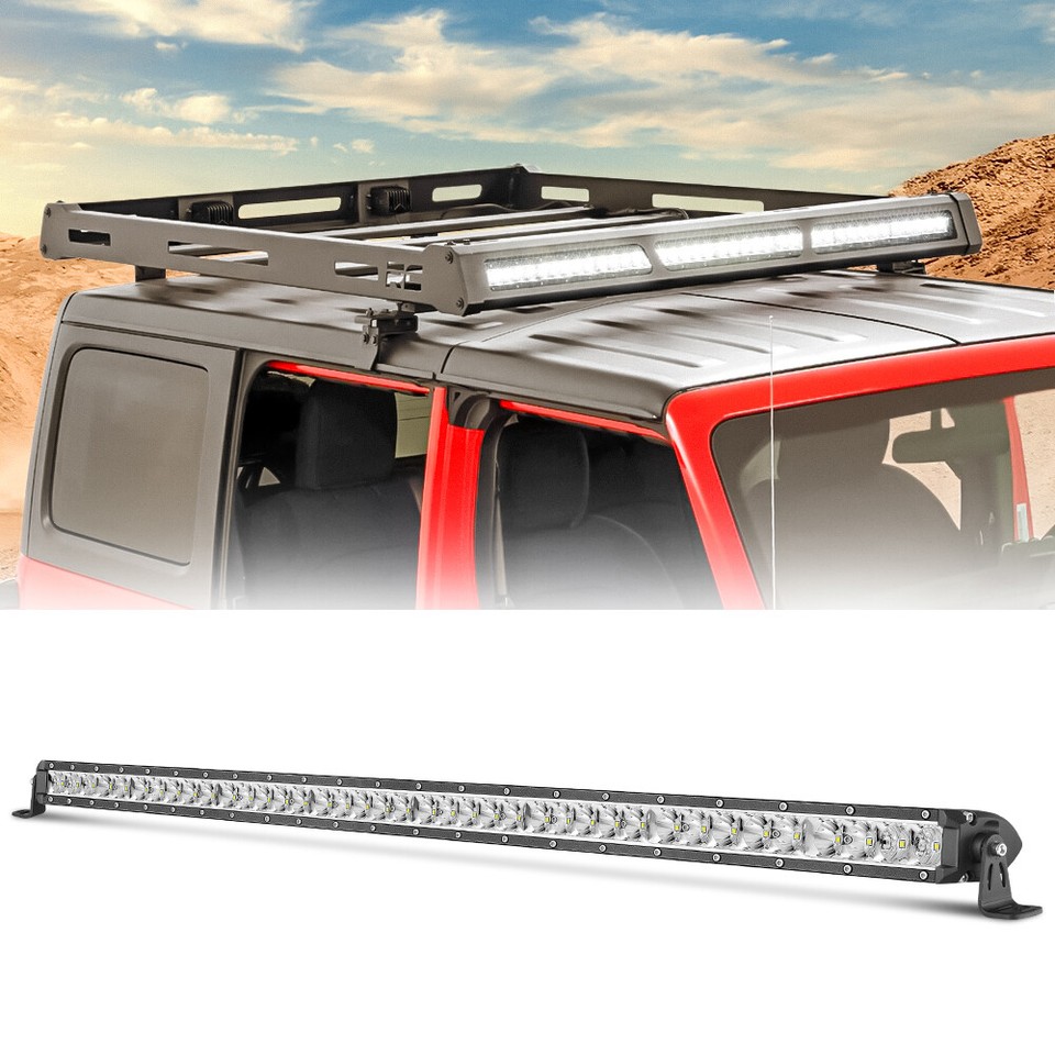NEW 10"12"14"30"40" Slim LED Light Bar Spot Flood Combo Work Offroad ...