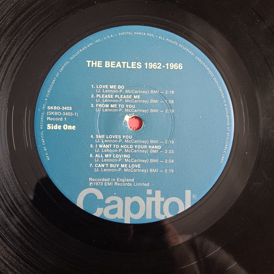 The Beatles 1962-1966 US 2LP Vinyl Set Rare Blue Label Capitol Records ...