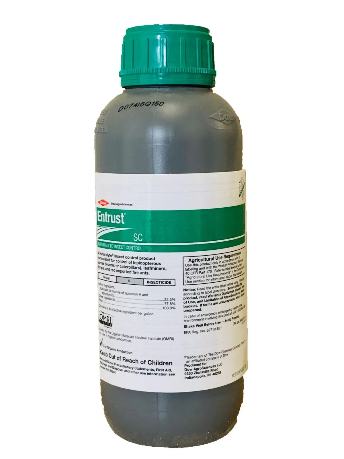 Entrust SC Naturalyte Insecticide - 1 Quart (OMRI Certified Organic ...