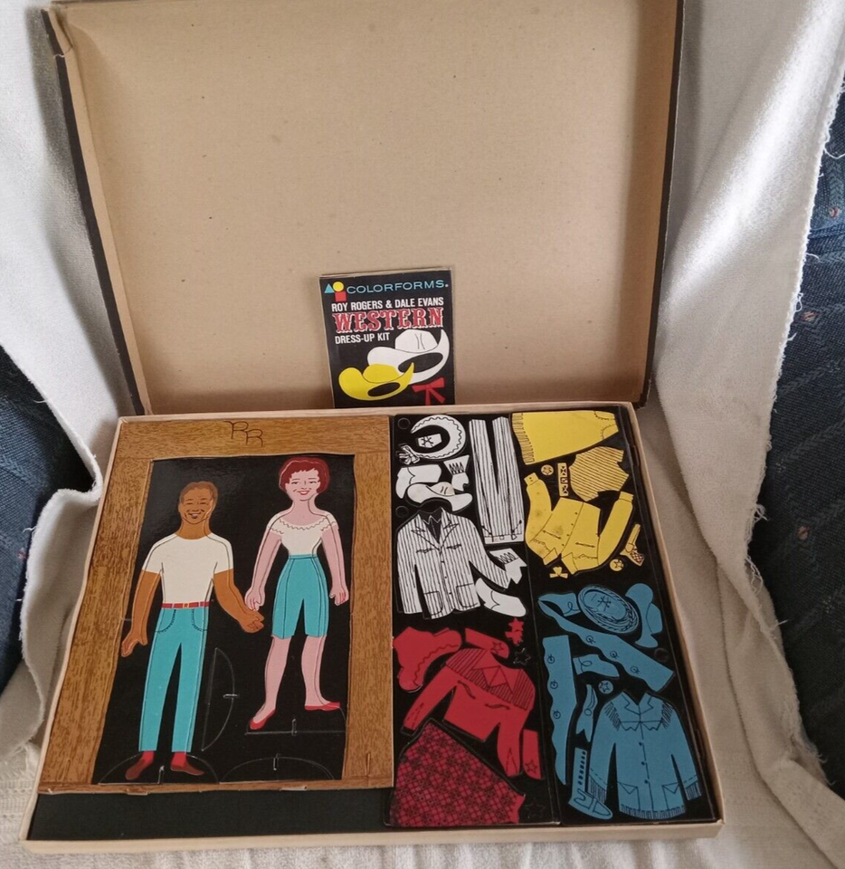 VINTAGE 1959 ROY ROGERS & DALE EVANS WESTERN DRESS-UP KIT COLORFORMS W ...