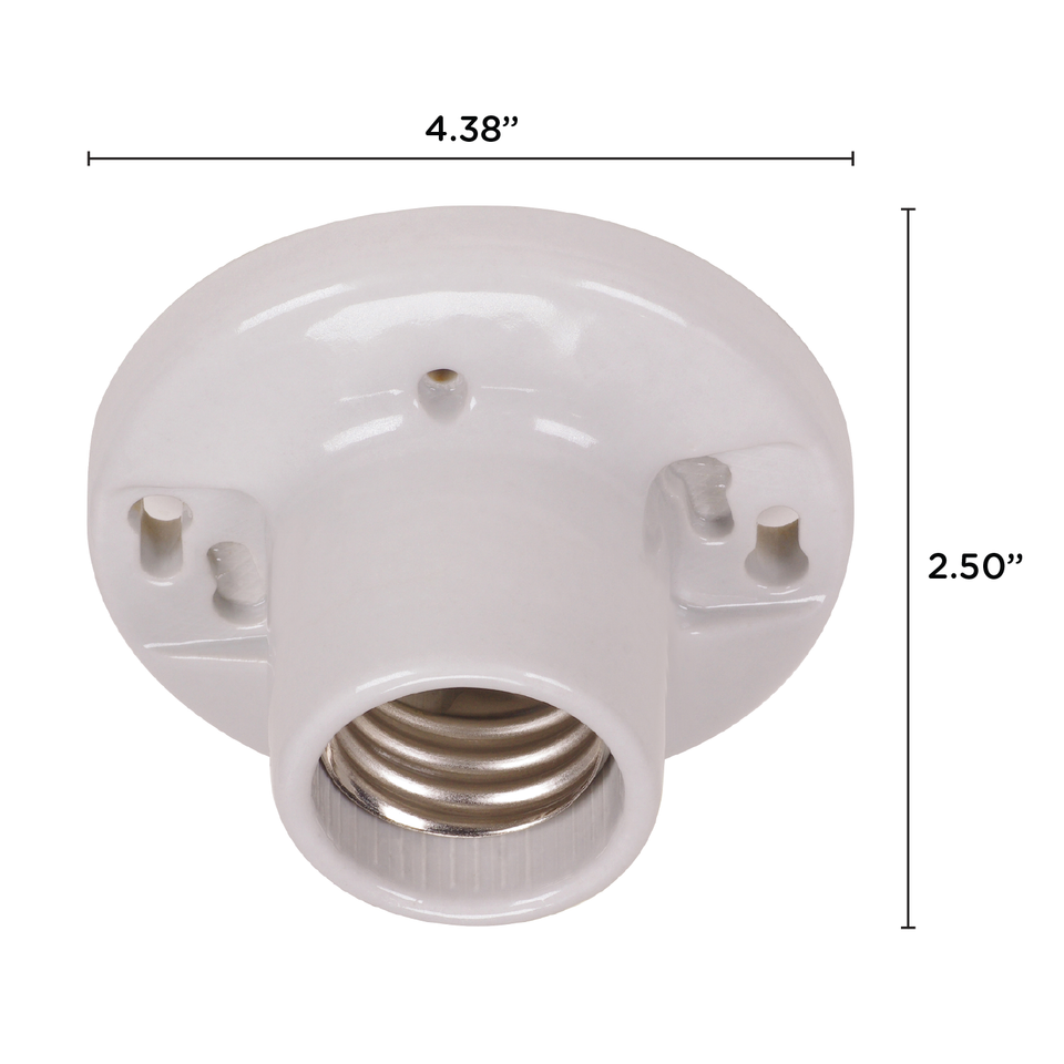 Satco 90-483 White Keyless Porcelain Mogul E39 Base LAMP HOLDER ...