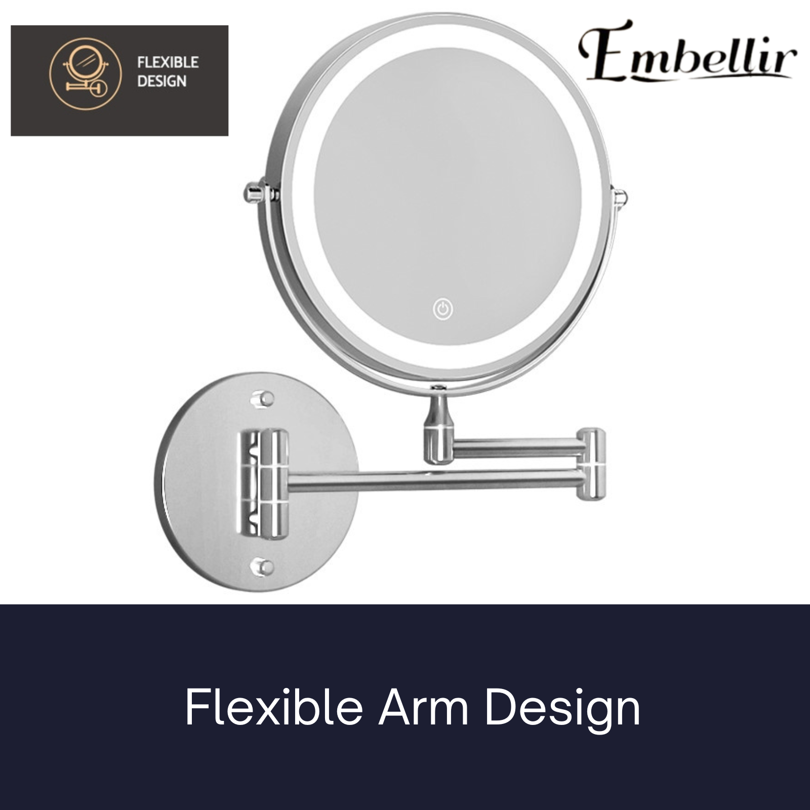 Embellir Extendable Makeup Mirror 10X Magnifying Double-Sided Bathroom ...