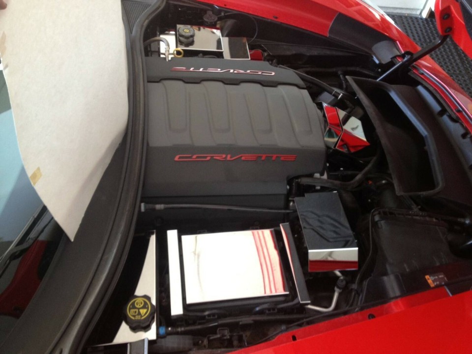 C7 Corvette 2014-2019 Engine Dress Cover 9pc Z51 GS Manual chrome look ...