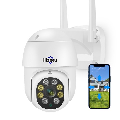 Hiseeu 5MP Full color night vision Motion Detection PTZ WIFI Security ...