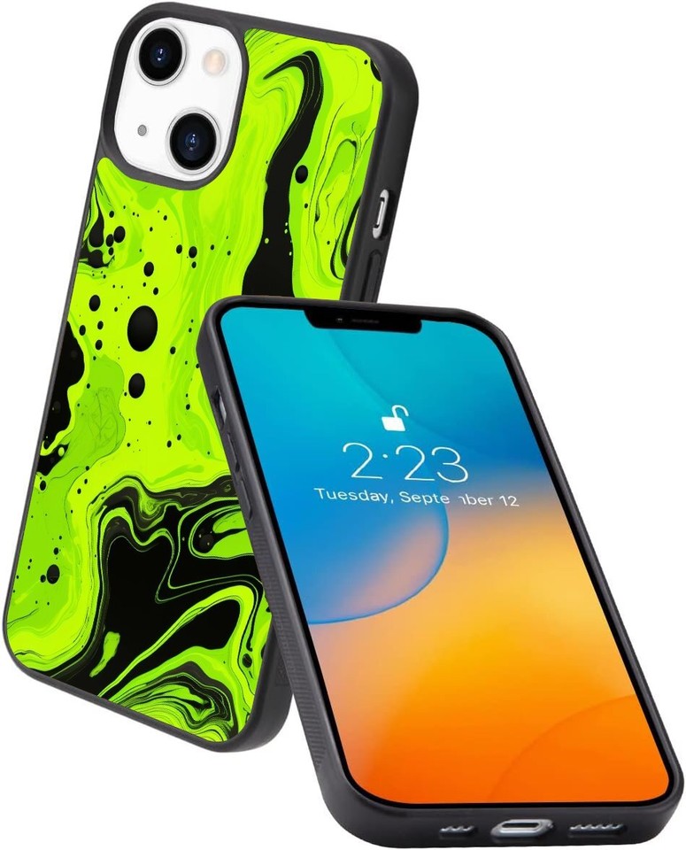 granite neon green veins Anti-wear Case For Apple iPhone 11 12 13 14 15 ...