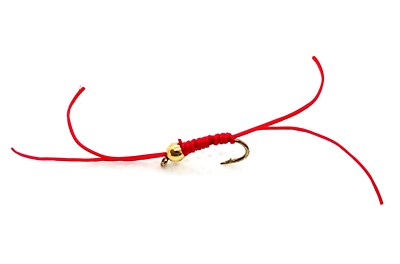 3 APPS Bloodworm Flies GOLDHEAD Buzzer FlexiFloss Trout FLY Fishing Sz ...
