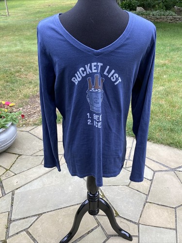 Life Is Good Bucket List Mens Blue Medium Long Sleeve Tshirt Preowned ...