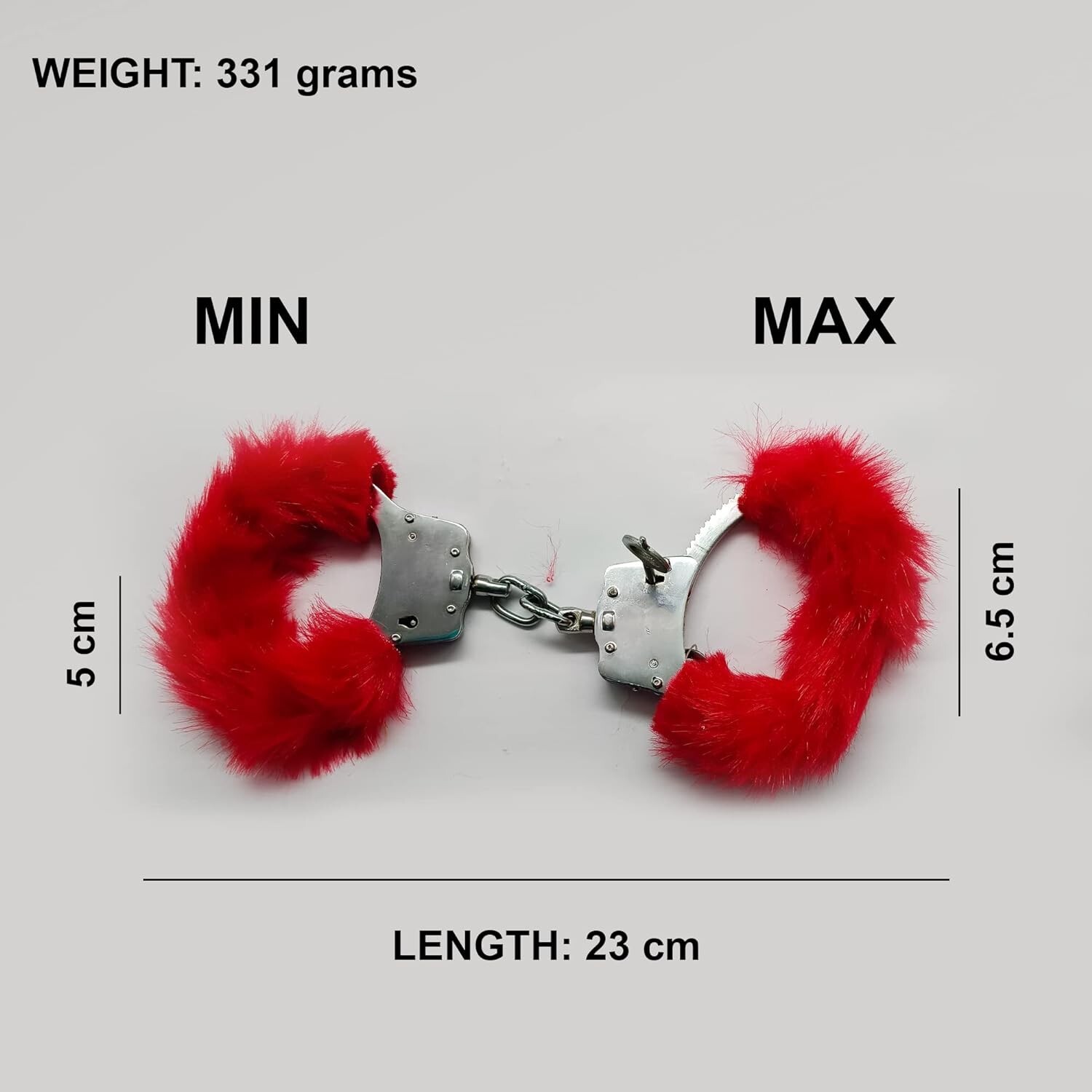 Red Carbon Steel Toy Hathkadi with 2 Keys for Theatre, Role Play, Movie ...