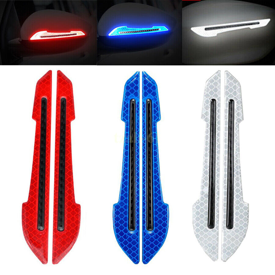 2Pcs Reflective Carbon Fiber Car Side Mirror Warning Decal Stickers ...