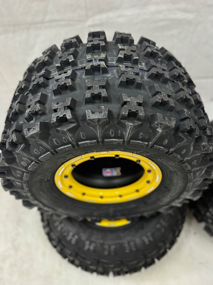 DWT G3 Beadlock Rims Maxxis Razr 2 Tires Front/Rear Honda TRX 250R 450R ...