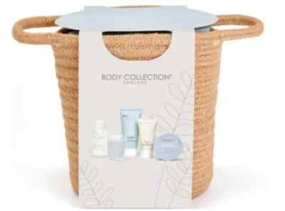Body Collection Basket Luxury Toiletries Gift Set & Candle - Bath ...