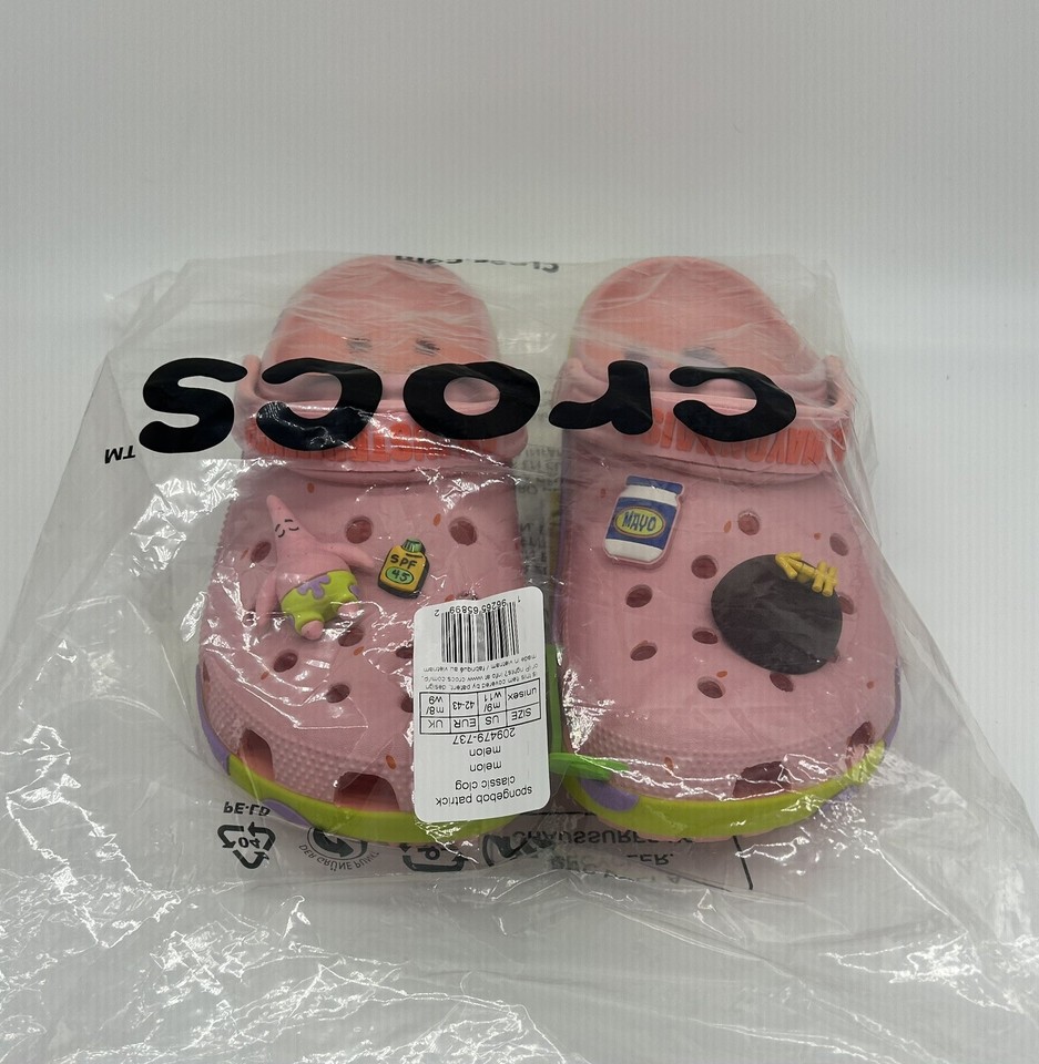 NEW Patrick Star SpongeBob SquarePants × Crocs Classic Clog Size 9M. IN ...