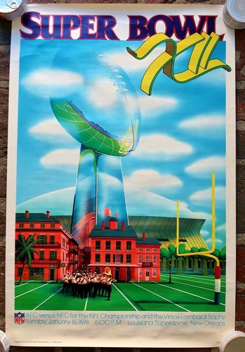 Vintage 1978 SUPER BOWL XII Print POSTER, New Orleans - DALLAS COWBOYS ...
