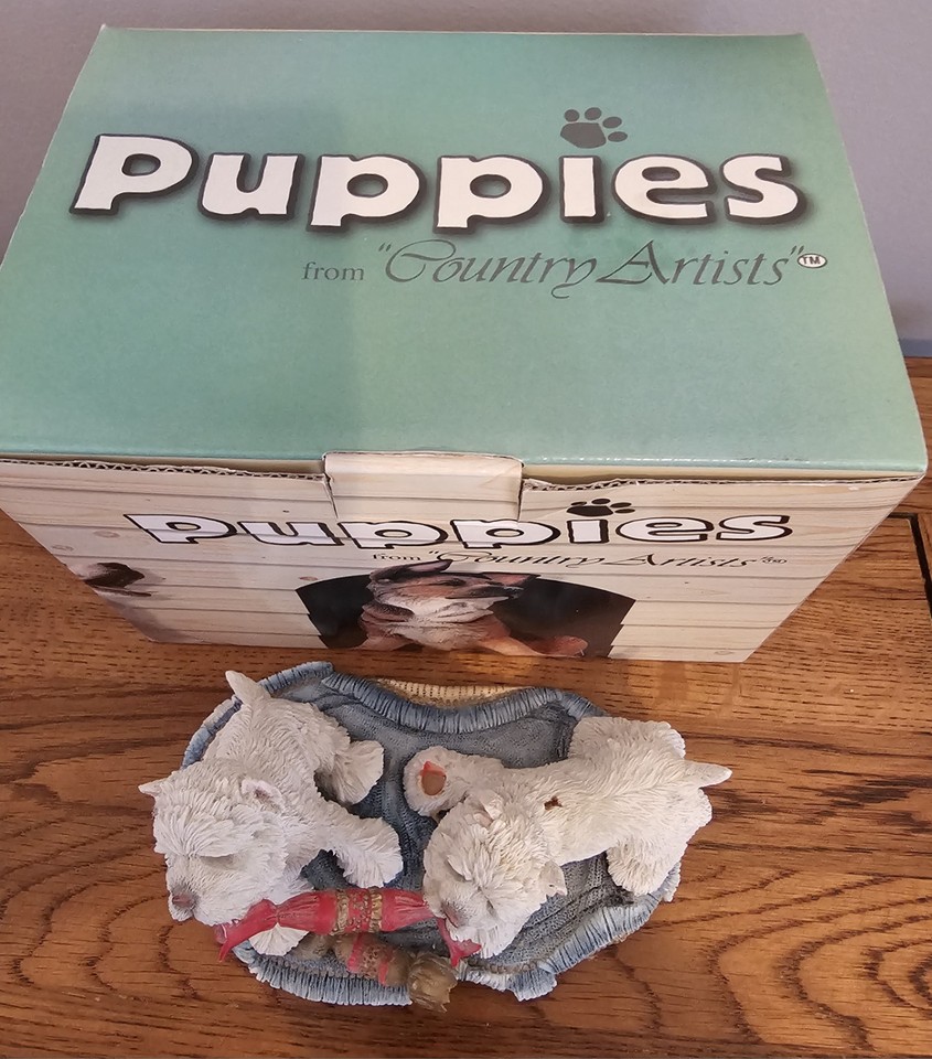 Country Artist Puppies Boxed Westie pups with Christmas crackers 02837 ...