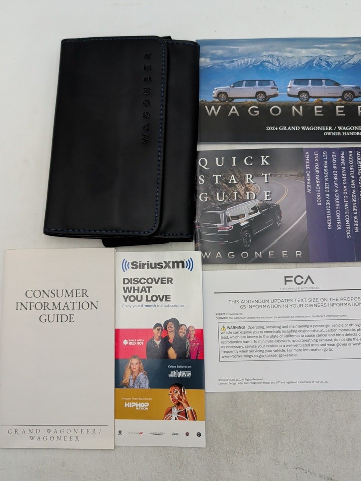 2024 Jeep Grand Wagoneer Owners Manual Set Quick Start Guide With Case ...