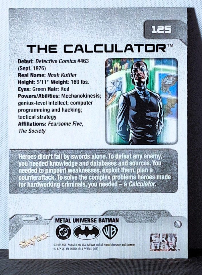 The Calculator 2025 SkyBox Metal Universe Batman #125 | eBay