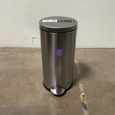 simplehuman 30l / 8gal Round Step Trash Can CW1810 Brushed Stainless ...