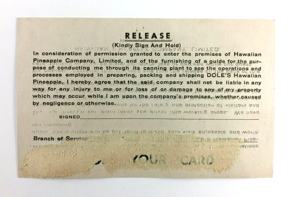 Dole Hawaiian Pineapple Facility Visitors Card And Booklet Honolulu ...