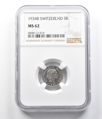1934 B Switzerland 5 Rappen MS62 NGC *7016 | eBay
