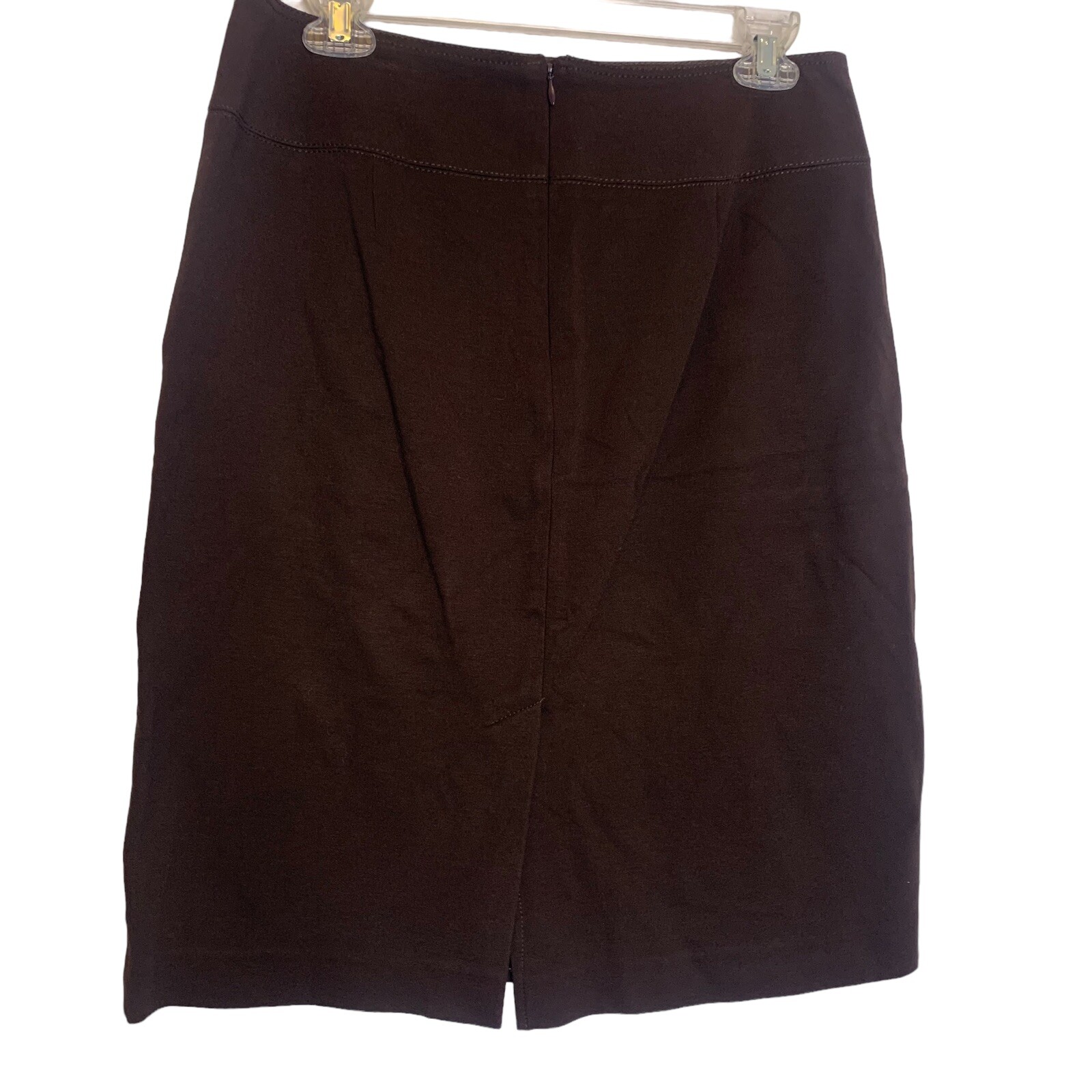 Cache Contour Collection Skirt Womens 8 Brown Pencil Skirt Back Zip ...