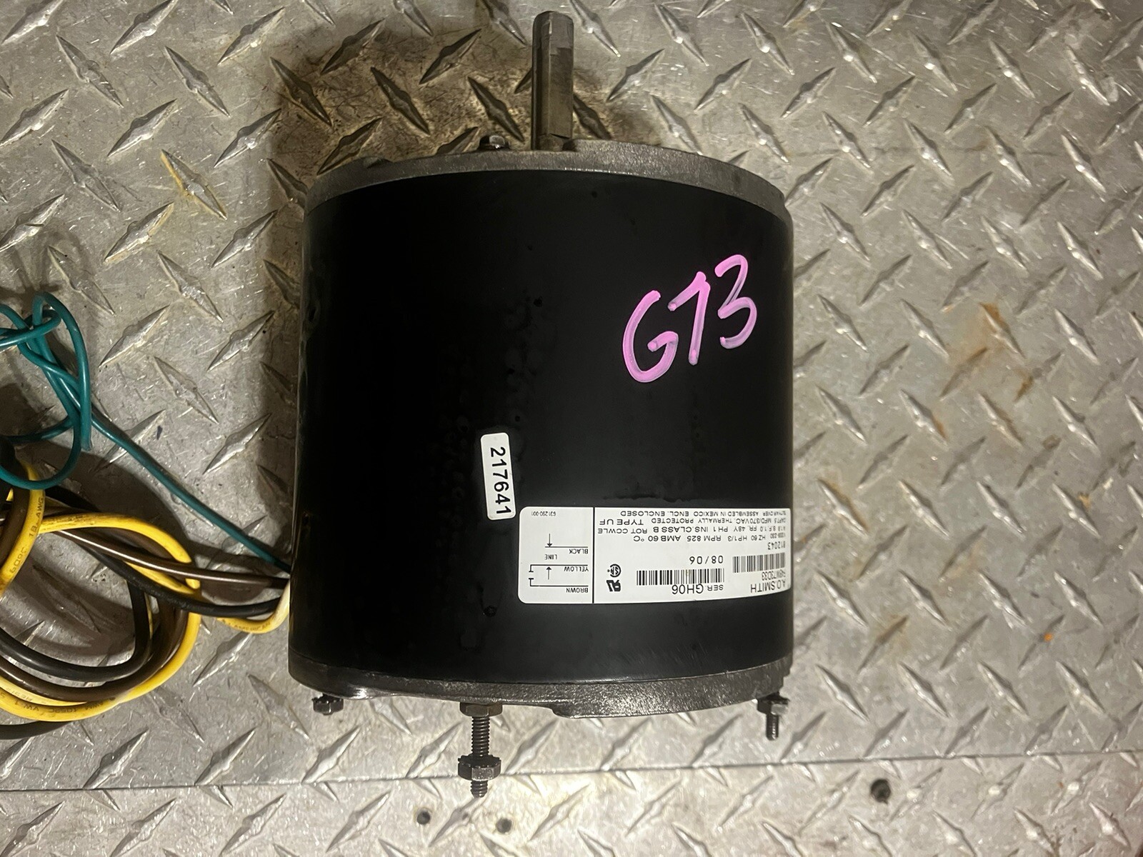 broadair allstyle 812043 condenser fan motor 1/3hp 825rpm A.O. Smith ...