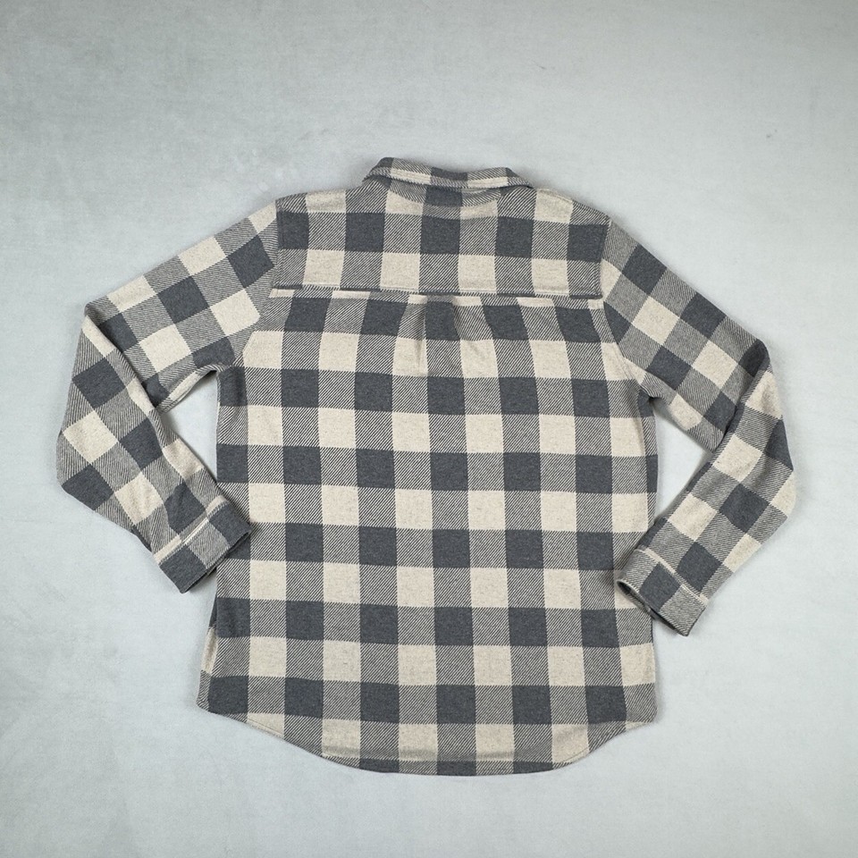 Faherty Legends Plaid Flannel Shirt Mens Large Tan Charcoal Buffalo ...