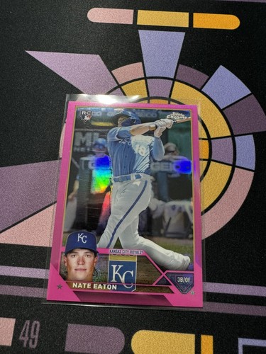 2023 Topps Chrome Pink Refractor Parallel NATE EATON #96 RC Kansas City ...