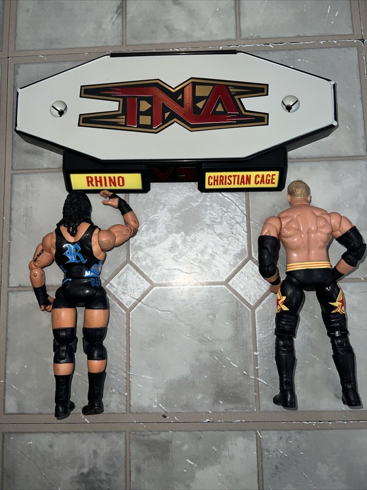 TNA MARVEL RIVALS CHRISTIAN CAGE RHINO WRESTLING FIGURES WWE ECW ...