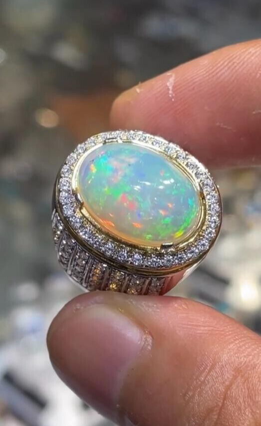 Natural Opal Men's Ring, Fire Opal Ring, Ring For Mens Ring For Husband ...