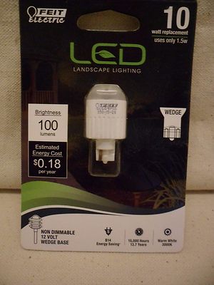 Feit 10W Replacement Wedge Long Life LED Landscape Light Bulb Uses 1.5W ...