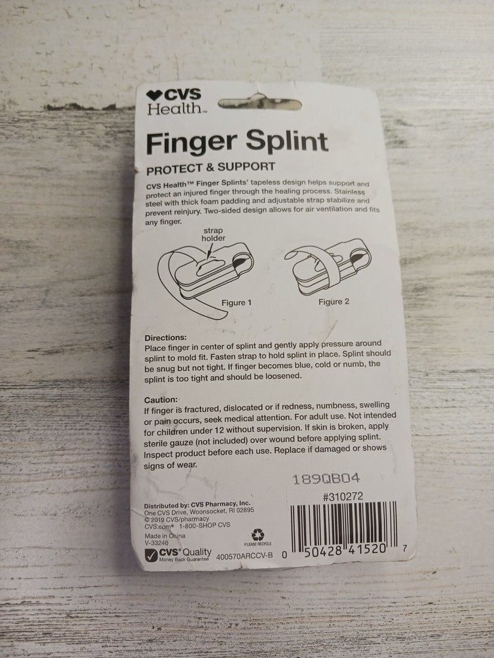 2pk New! CVS Health Finger Splint Deluxe Finger Immobilising Splint Medium | eBay