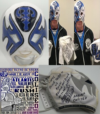Atlantis Signed Ring Worn & Used CMLL Mask BAS Beckett COA Lucha Libre ...