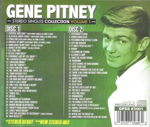 Stereo Singles Collection, Vol. 1 by Pitney, Gene (CD, 2024) for sale ...