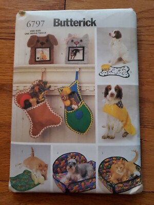 Butterick Pattern 6797 Pet Accessories - Beds, Rain Coat, Placemats ...
