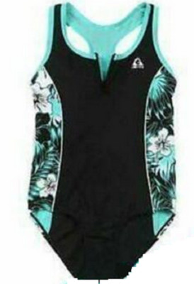 Gerry Girls 1 Piece Keyhole Back Swimsuit Color-Black/White/Teal Size ...