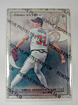 1996 Donruss Leaf Steel Greg Maddux METAL CARD 53 Steel Stats ...