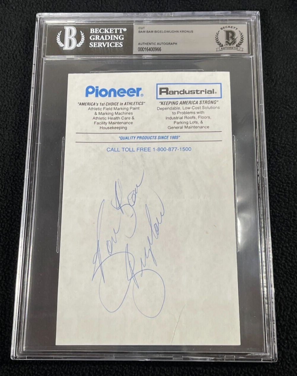 Bam Bam Bigelow & John Kronus Signed WWE 3x5 Cut Autograph Beckett ...