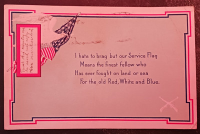 1918 postcard Patriotic Embossed Our Service Flag Veterans posted | eBay