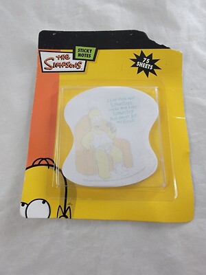 Vtg 2007 Homer Simpson STICKY NOTE PAD "Real/Fake Saturdays" 75 Sheets ...