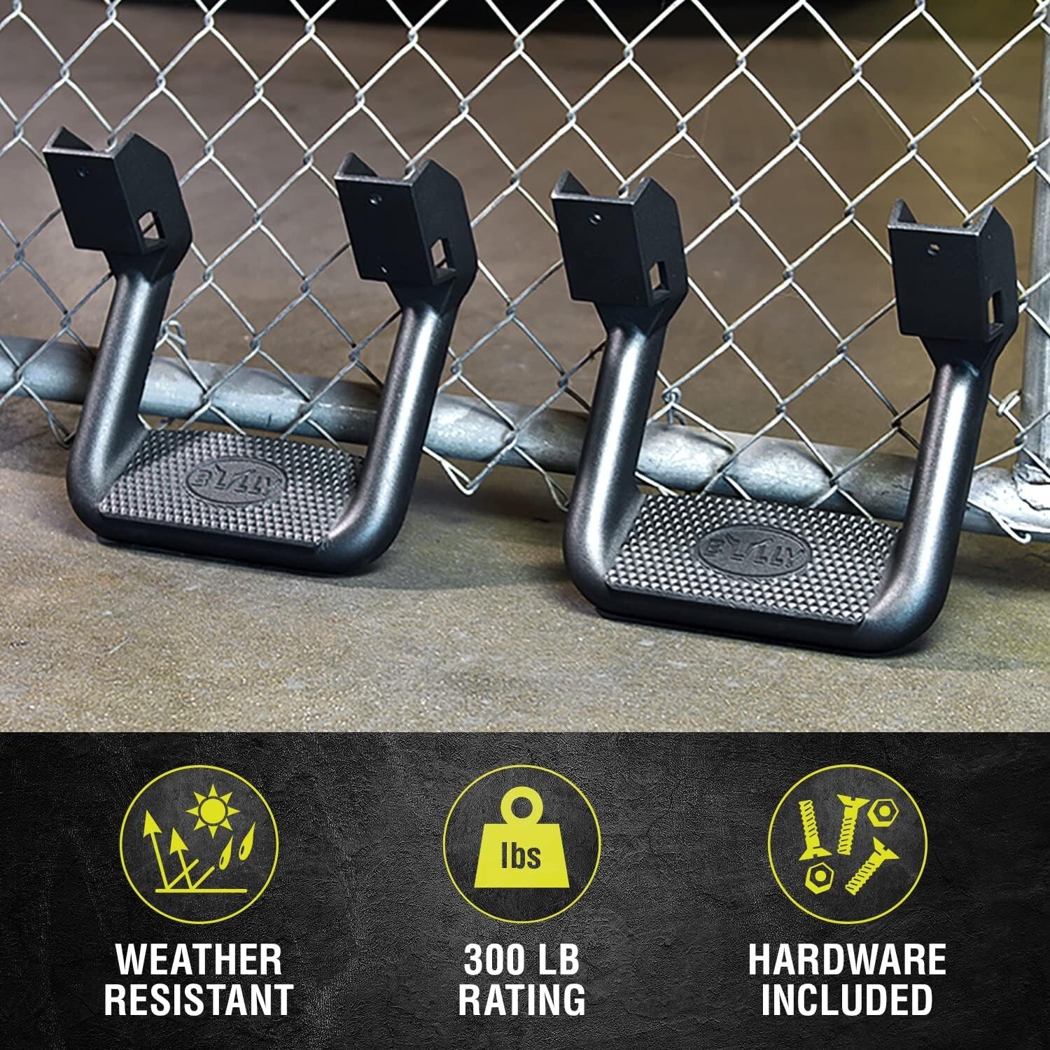 Truck Black Powder Coated Hoop Side Step Set 2 Pieces (1 Pair ...