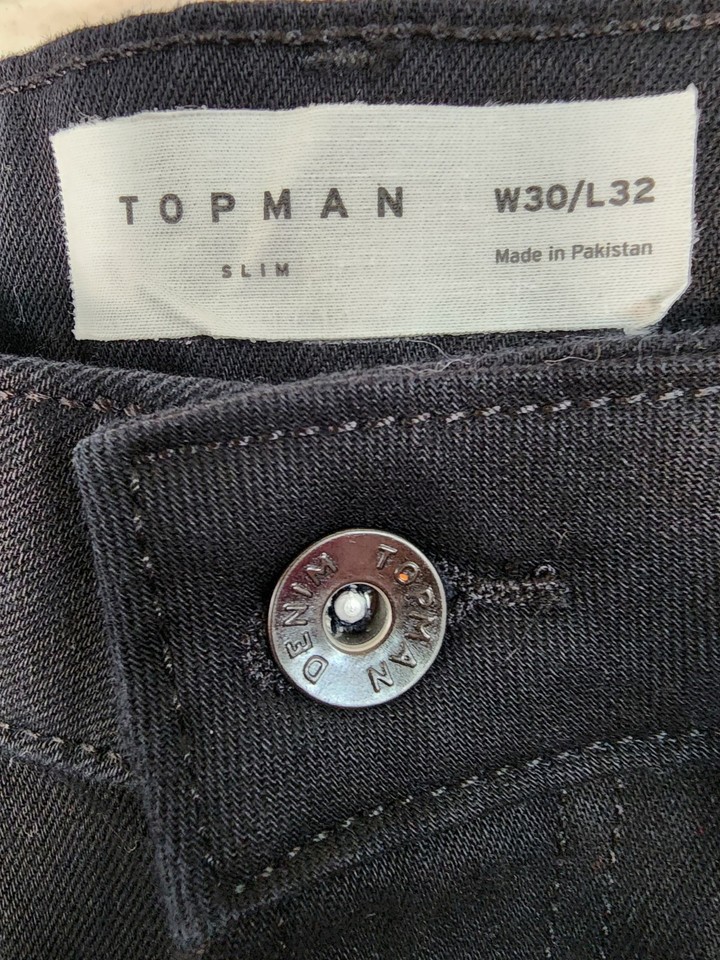 Topman Stretch Slim Jeans in Black Size 30 x 32 | eBay