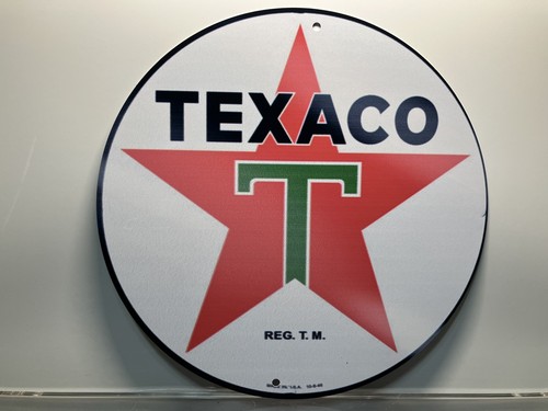 VINTAGE STYLE REPRODUCTION ALUMINUM SIGN- MAN CAVE- GAS AND OIL- TEXACO ...