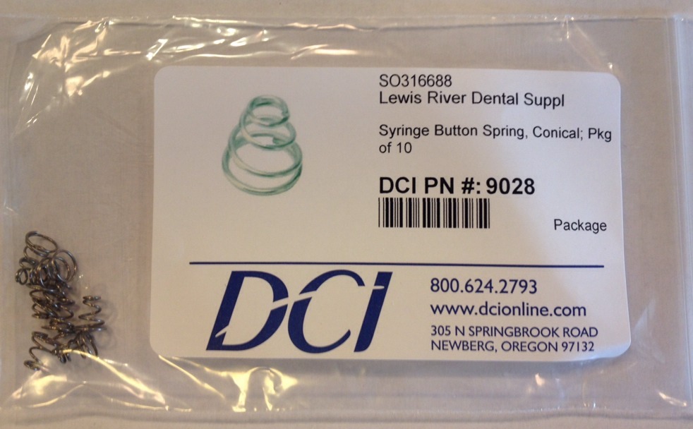 DCI 9028 Syringe Button Spring Conical Button Spring 10pk A-dec 013.038 ...