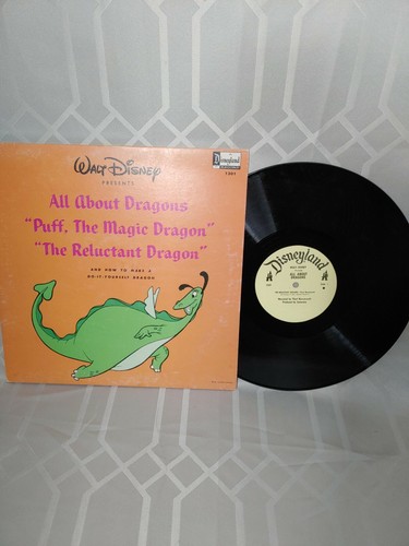 Vintage Walt Disney All About Dragons Vinyl Record 1966 Puff The Magic ...