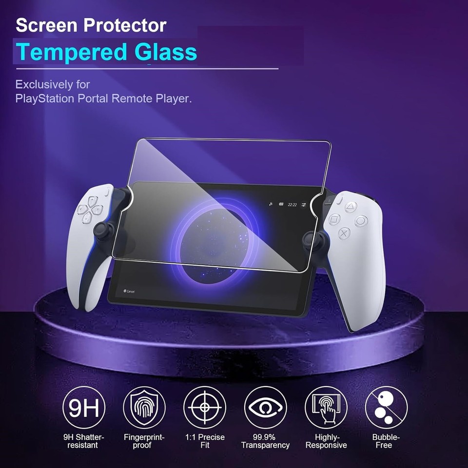 2Pack Tempered Glass Screen Protector Saver for PlayStation Portal ...