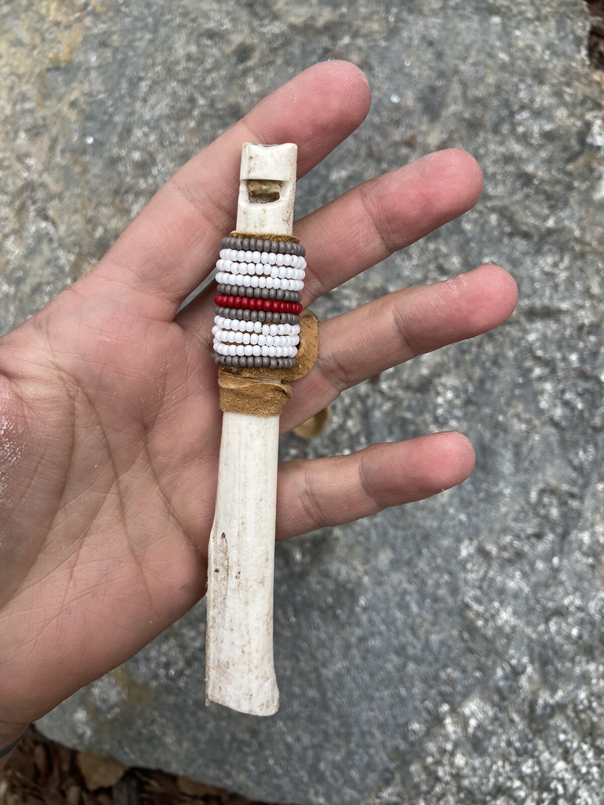 Native American Beaded Eagle Bone Whistle working replica Native Made ...