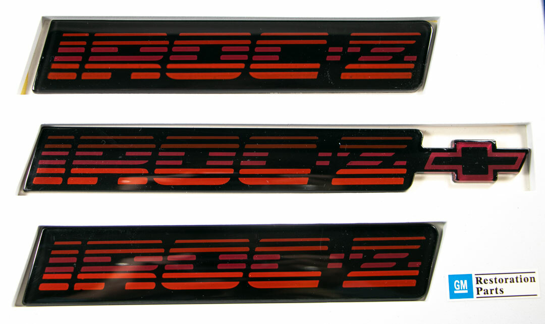 1988-1990 Camaro IROC-Z Red Rocker Panel Rear Bumper Emblem Set ...