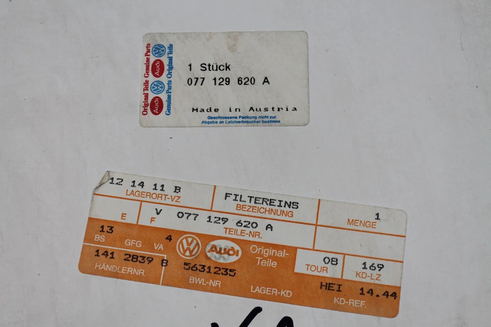 Audi A8 4D Luftfilter original NOS OE 077129620A | eBay