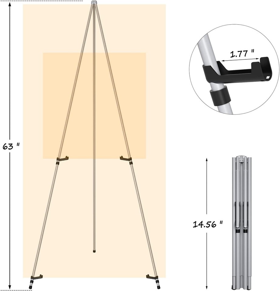 2 Sturdy Display Easel Stand for Wedding Instant Tripod Portable Floor ...