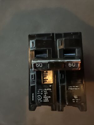 Siemens ITE Gould Q260 Double Pole Circuit Breaker 60 Amp *TESTED ...
